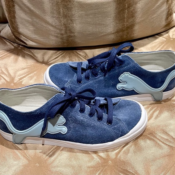 Puma | Shoes | Rare Puma Vulcan Cat Blue Sneakers Size 9 | Poshmark
